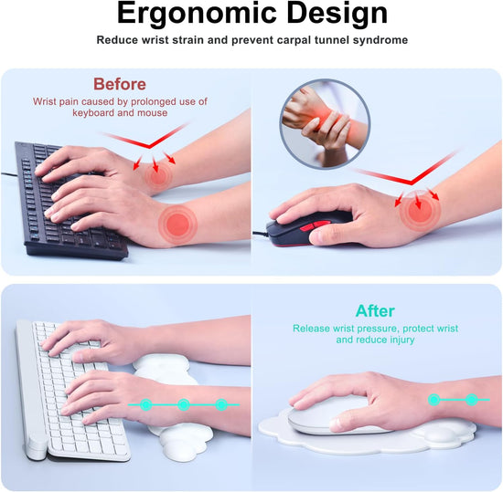 Cloud Ergonomic Keyboard & Mouse Wrist Rest Set – Elarohome